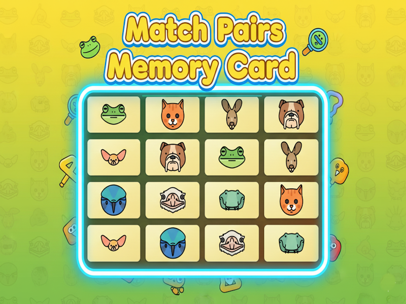 Match Pairs Memory Card 🕹️ Juega en línea en SGameS